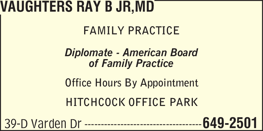 Vaughters, Ray B Jr,MD - Aiken, SC 29803